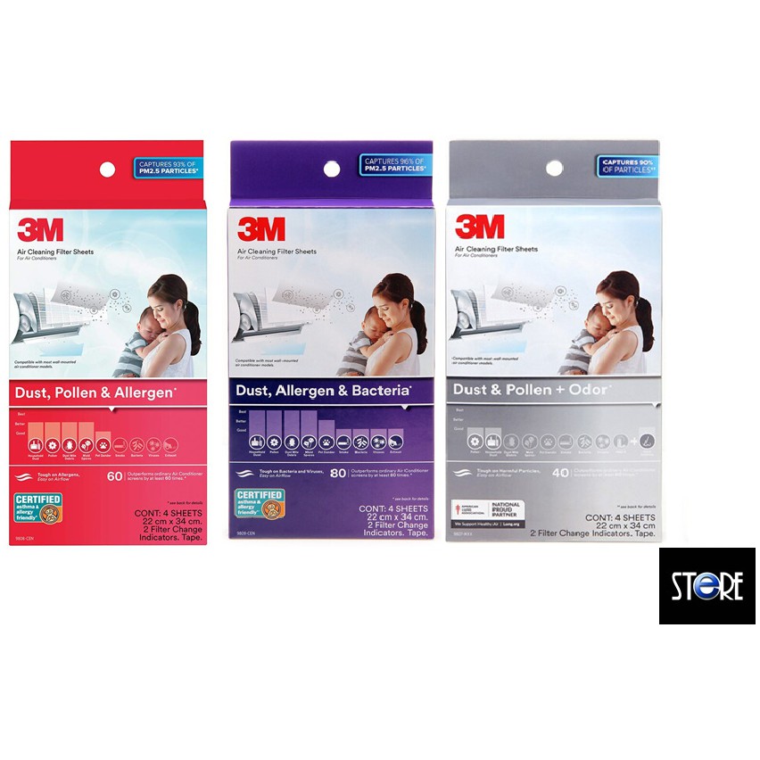 3M™ Filtrete Aircon Cleaning Filter Sheet (Dust/Pollen/Allergen/Bacteria /Odour) | Shopee Singapore