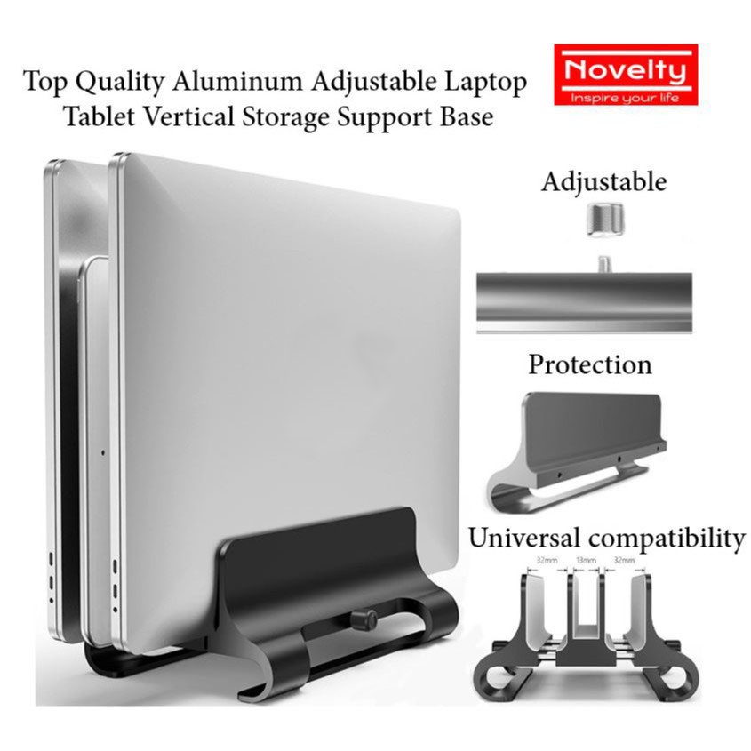 Premium Laptop Tablet Vertical Storage Support Base Desktop Adjustable ...