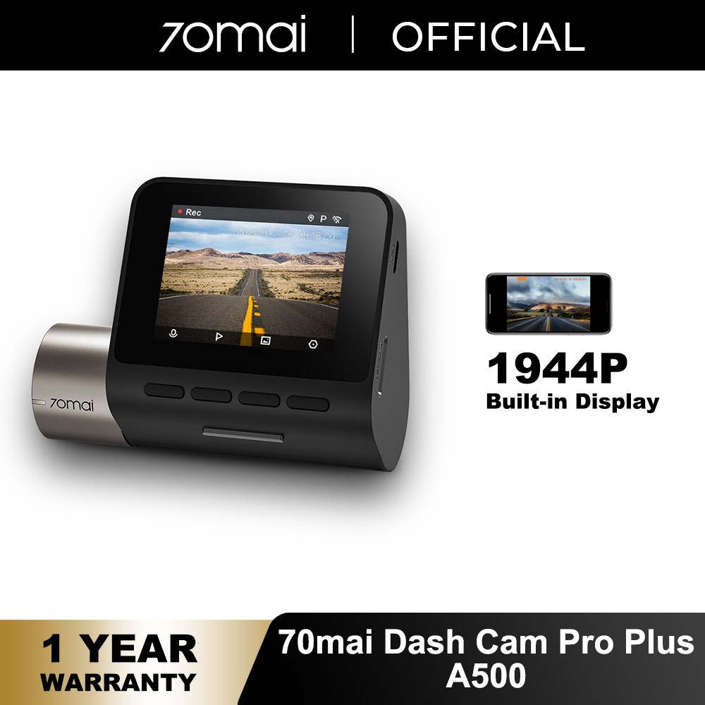 70mai Smart Dash Cam Pro Plus A500S (English Version) - 1944p | WiFi ...