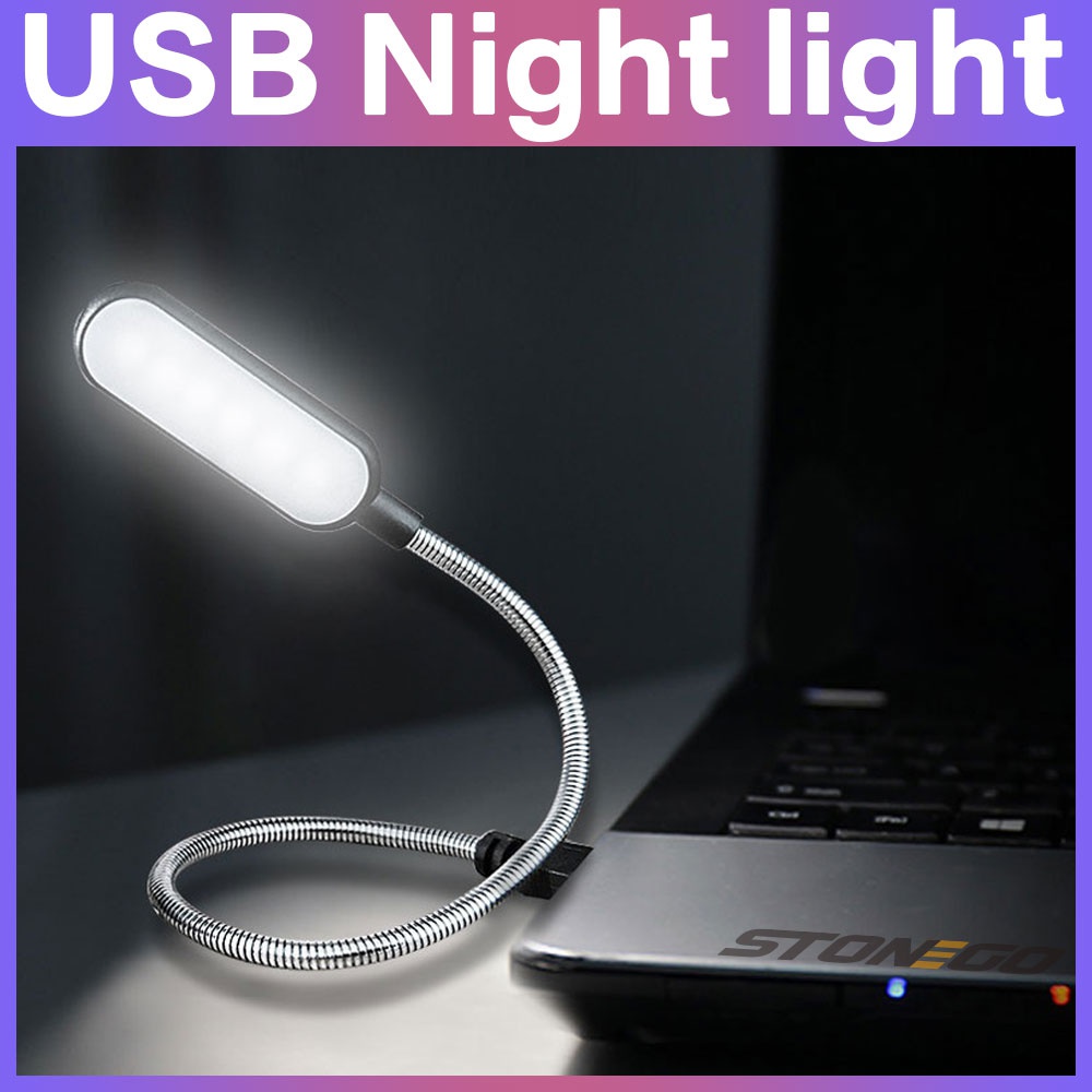 Portable Stonego USB LED Mini Book Light Reading Light Table Lamp Flexible 6 Leds USB Lamp for ...