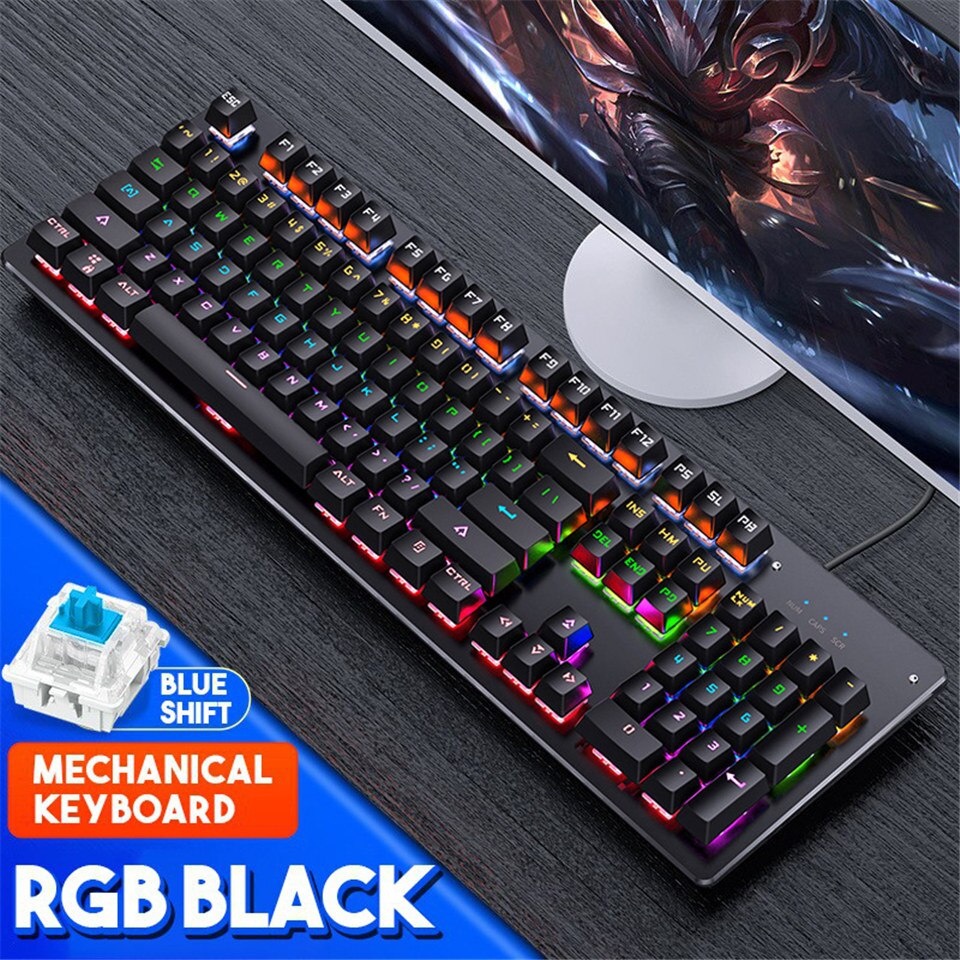 RGB 104 Keys Gaming Mechanical Keyboard Led Backlit Usb Keyboard Gamer ...