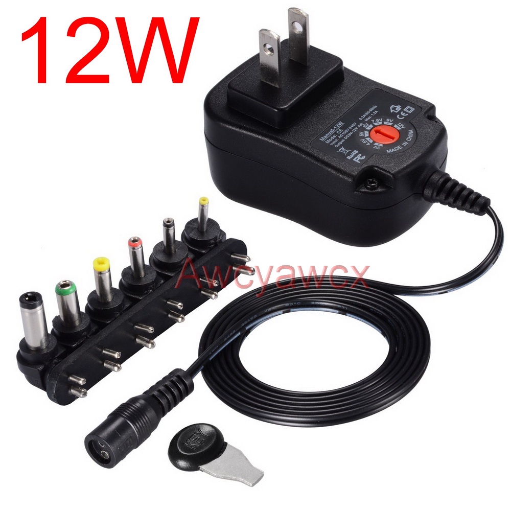 12W AC 100V-240V Adapter DC 3V 4.5V 5V 6V 7.5V 9V 12V 1A Adjustable ...