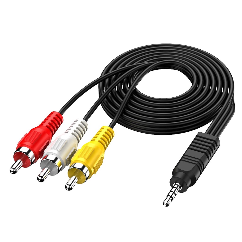 ★SG Ready Stock★3.5mm Male to 3 RCA Male AV Cable 1.5/3/5 Meter 1/8 ...