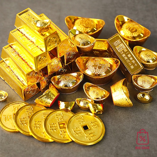 BST 农历新年春节 金元宝 金币 金条 招财进宝铜钱 装饰摆件 | CNY Gold Bar Gold Coin Yuan Bao ...