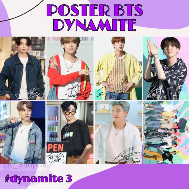 [READY]BTS Dynamite POSTER + TTD (Free Cardboard Packing) | Shopee ...
