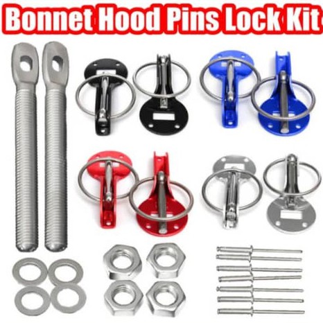 Sparco Bonnet Hood Pin Lock Car Mount Security Latch Kit Racing axia ...