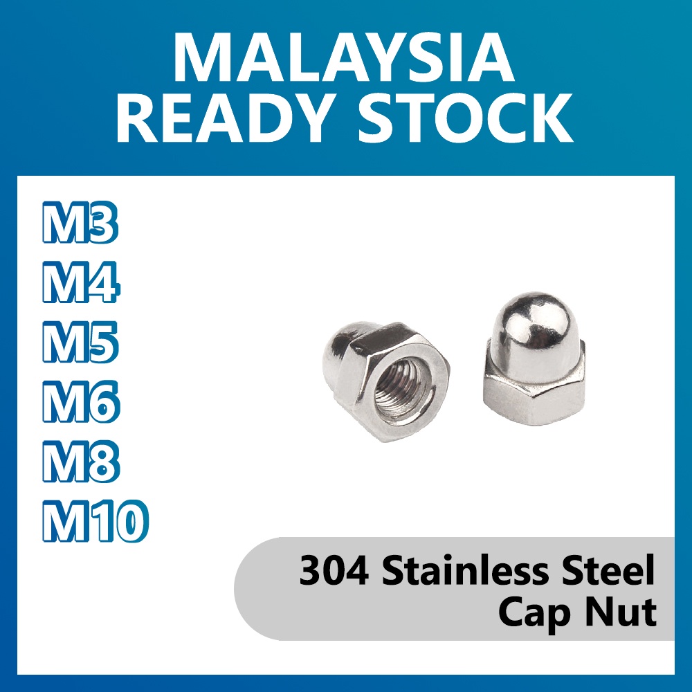 Acorn Cap Nut Cap Nut Stainless Steel 304 M3 M4 M5 M6 M8 | Shopee Singapore