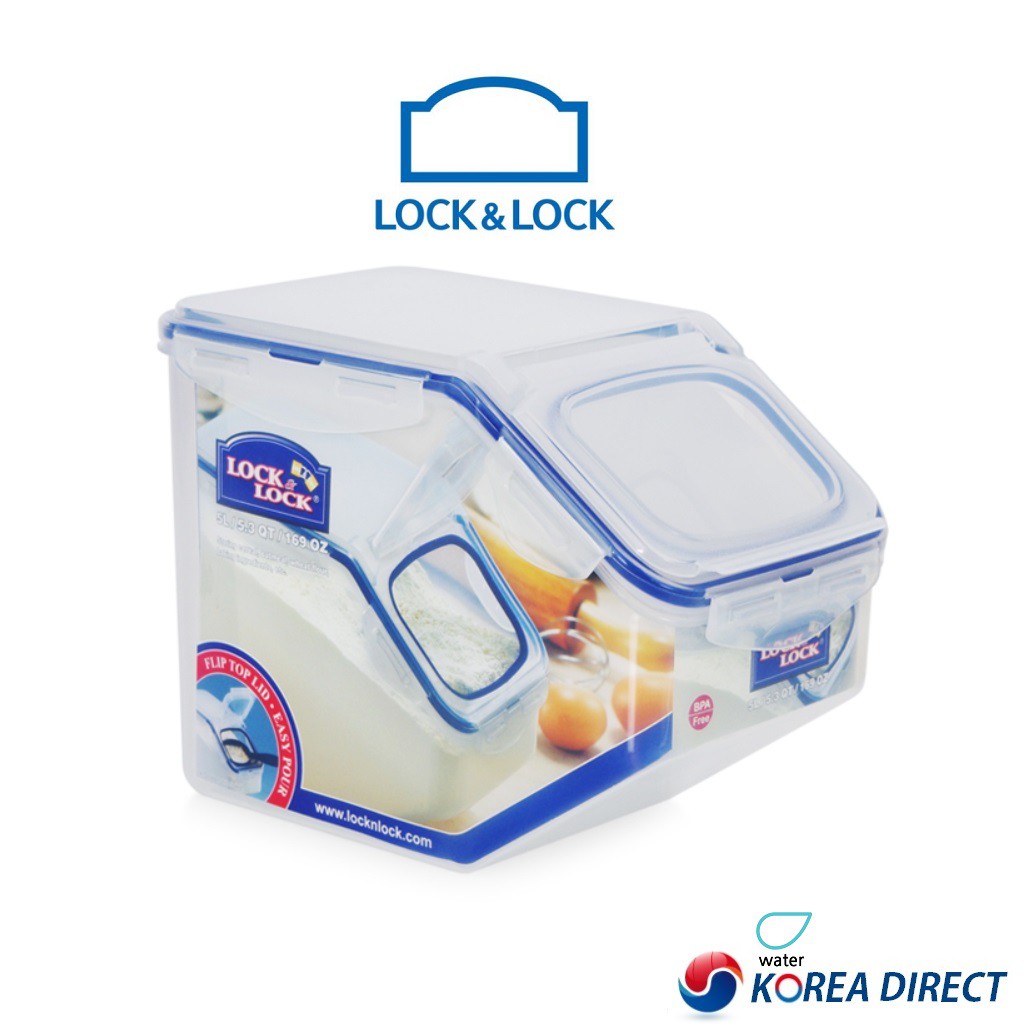 [LOCK&LOCK] HPL700 5L, 2.5L Grain Container Candy Rice Flour Cereal Pet ...