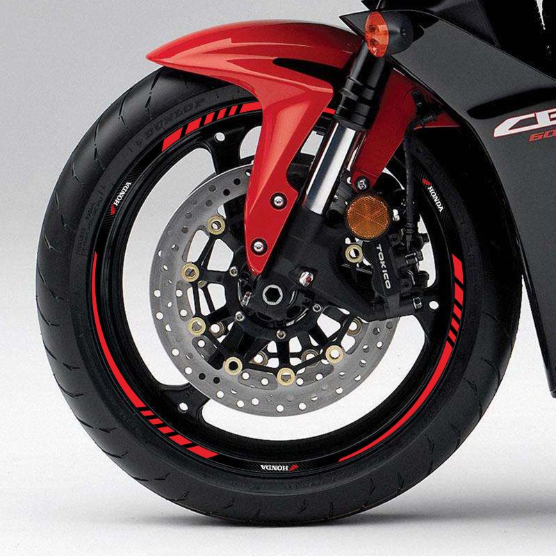 1 set Reflective Motorcycle 17 Inch Wheel Rim Sticker Decals For HONDA ...