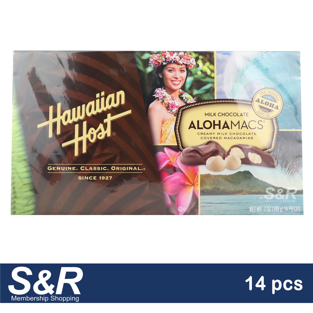 Hawaiian Host AlohaMacs Macadamias Milk Chocolate (14g x 14pcs ...