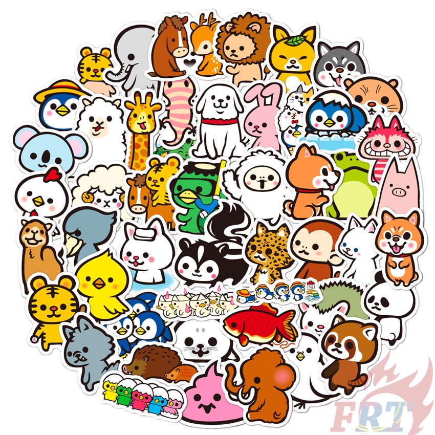 50Pcs/Set Q Funny Japanese Animals Series 01 Stickers DIY Fashion ...