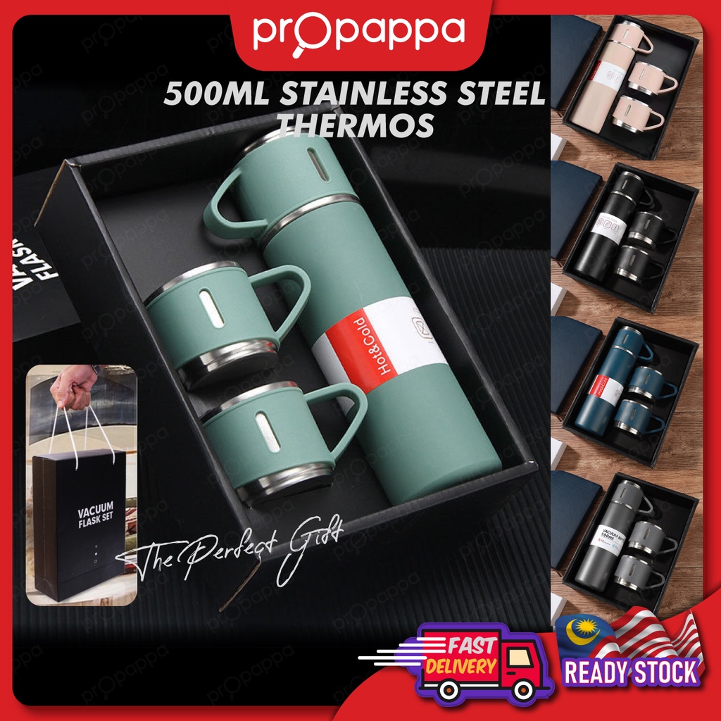 Propappa - Stainless Steel 304 Thermos Flask Bottle Tumbler 4Pcs Set ...