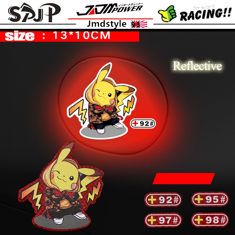 Pikachu/One Piece Reflective Fuel Tank Cap Sticker Car Sticker Cartoon ...