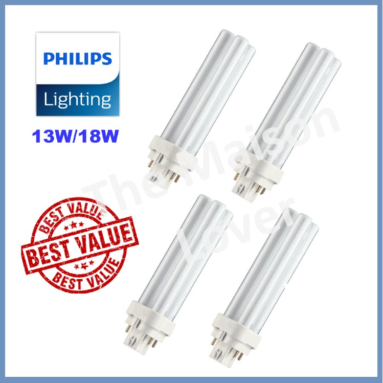 [Bundle] Philips Master PL-C PLC 4Pin 4P 13W 18W Light Tube 827 830 840 865 | Shopee Singapore