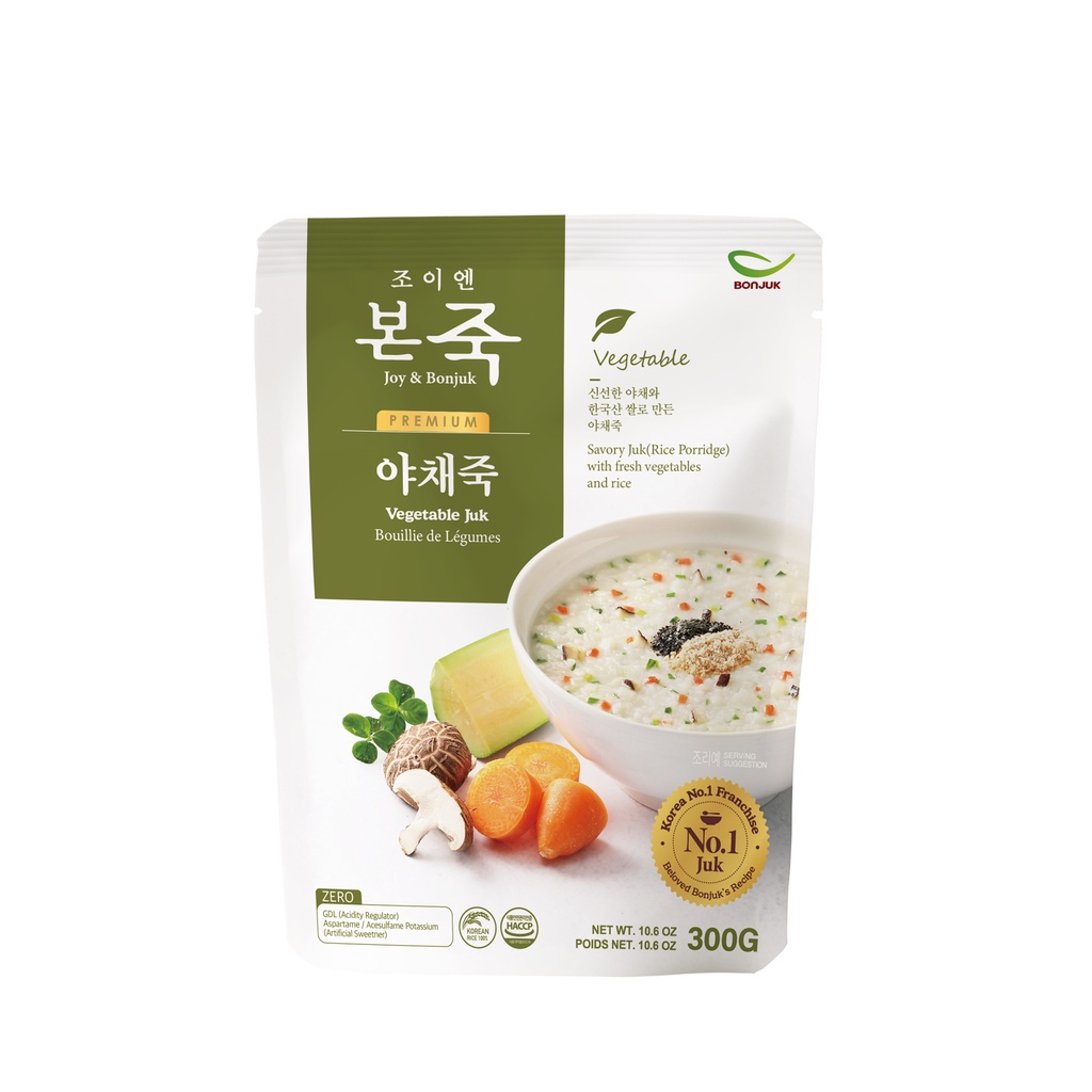 BONJUK Vegetable (Juk) Porridge Pouch - Instant, Microwavable (300g ...