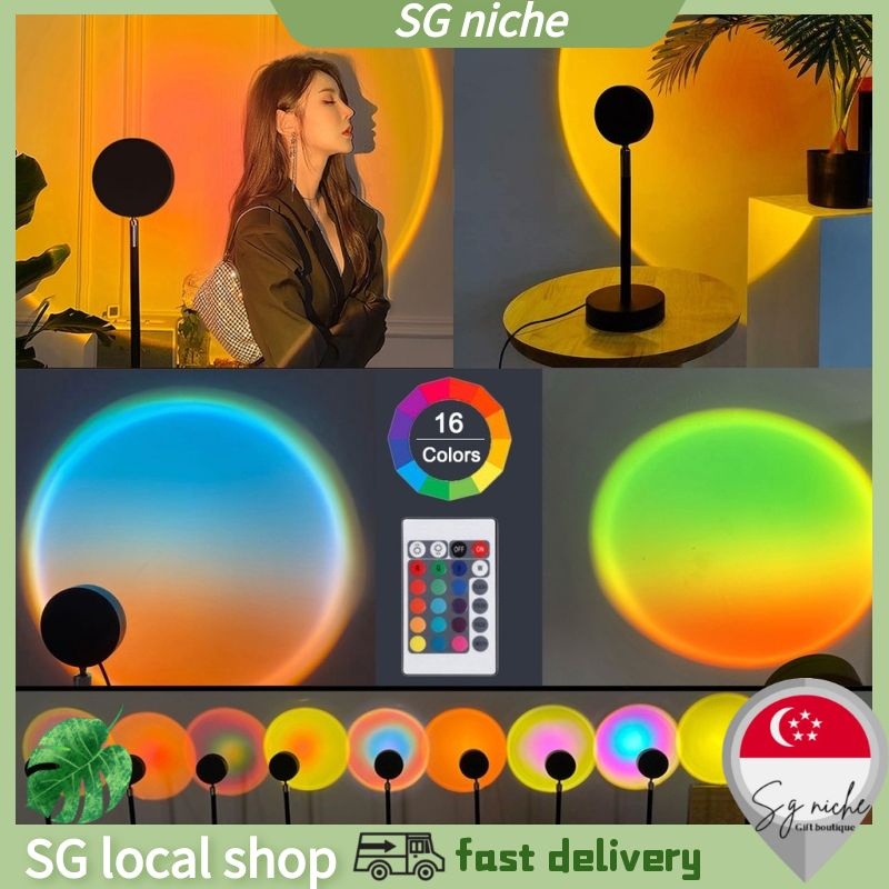 Sunset Lamp Projection Lights Rotatable USB Powered Rainbow Sunset ...