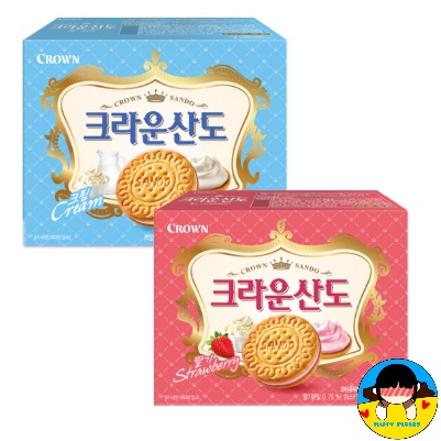 Crown Sando 161g ( Strawberry Cream Cheese Sand / Sweet Milk ) korean ...