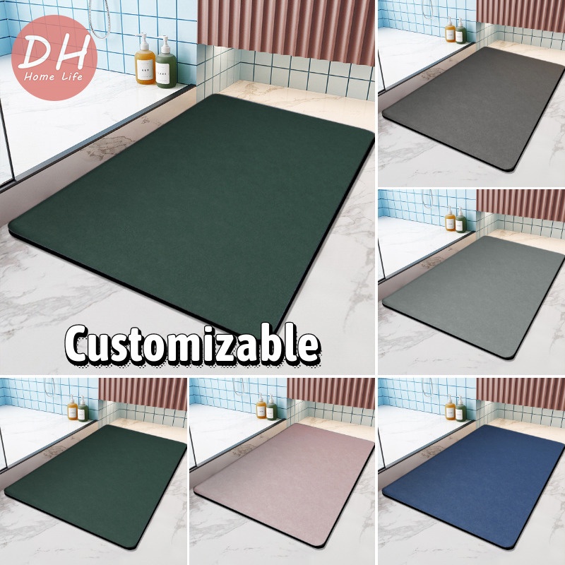 [DH Life] Plain Floor Mat Soft Diatomite Mat Nano Non Slip Bathroom ...