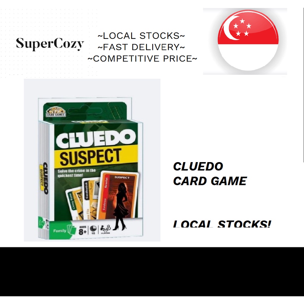 👍LOCAL STOCK!!!👍Cluedo Suspect board Game Mental Logical Reasoning Card ...