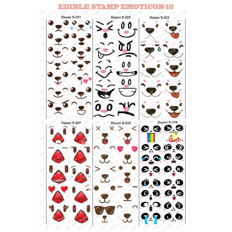Edible Stamp Edible Food Stickers Edible Image Edible Print EMOTICON ...