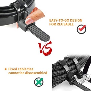 Reusable Cable Zip Ties 20cm UV Black Releasable Nylon Tie Wraps ...