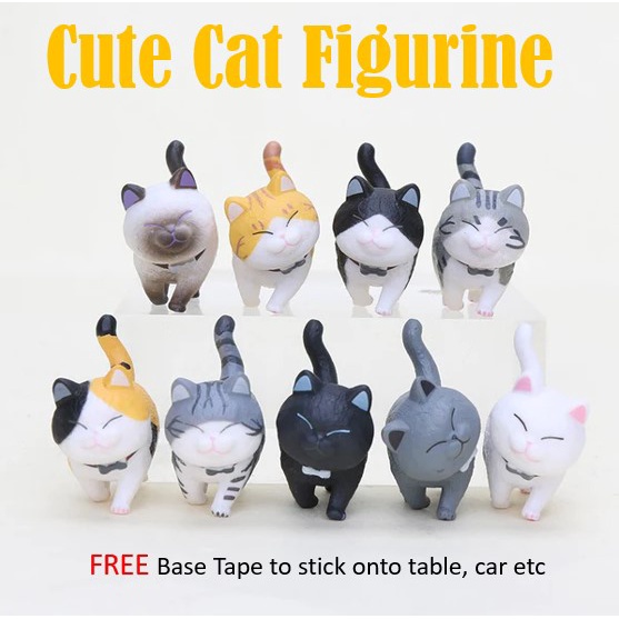 [SG SELLER] Cute Cat Figurine Figure Toy Table Decoration Car Teacher ...