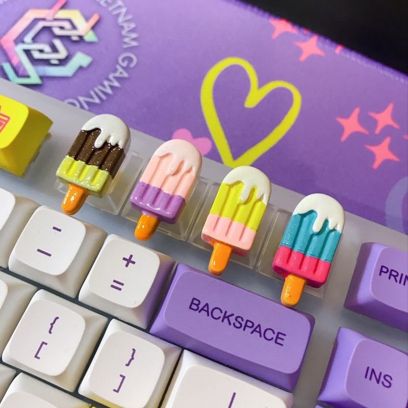 Keycap ice cream stick through led keycaps ice cream to decorate gaming ...