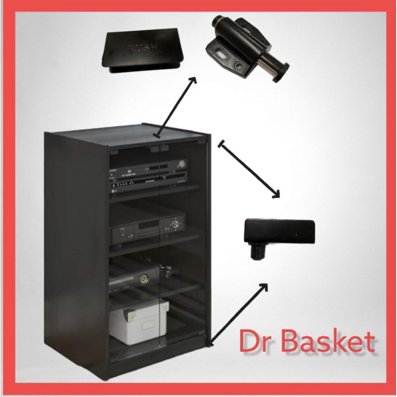 Single Double Hi-Fi Cabinet Glass Door Catch Latch Pivot Hinge Set ...