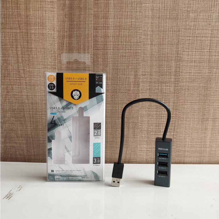Rexus USB Hub 4 Ports USB 3.0 + USB 2.0 Super Speed (RXH-320) | Shopee Singapore