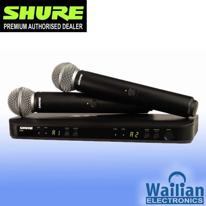 Shure BLX288/SM58 Dual Channel Handheld Wireless System with Shure SM58 ...