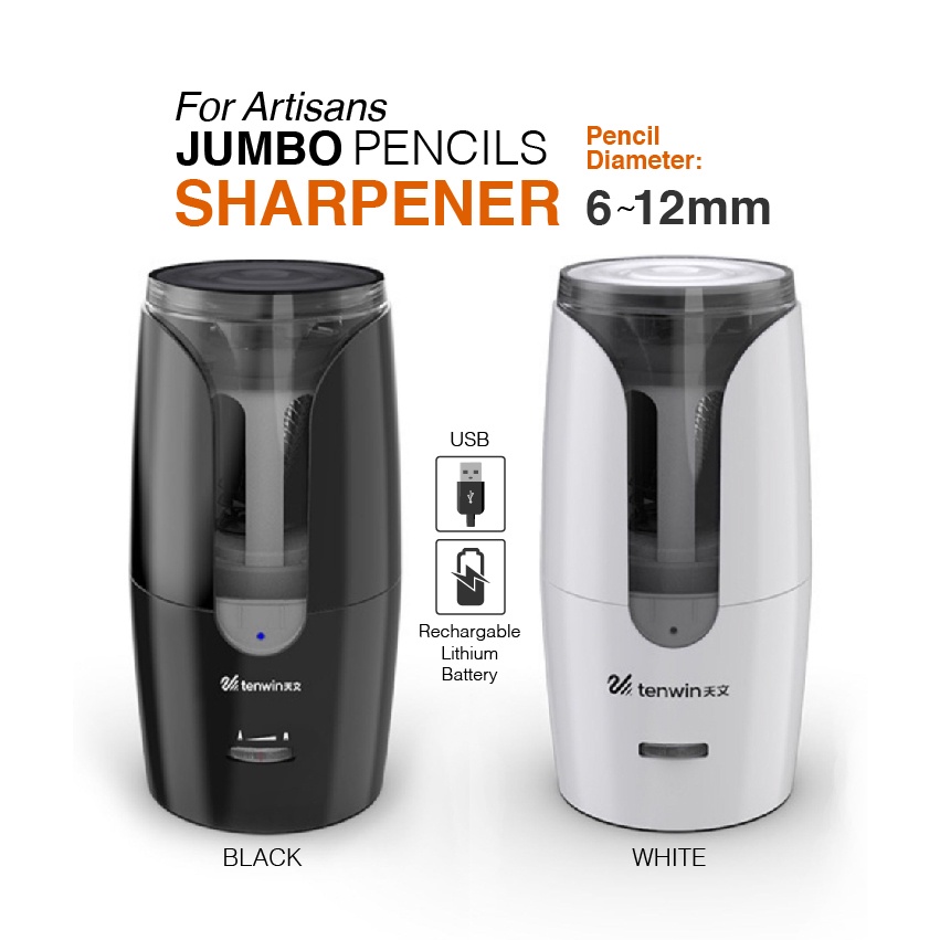 SG Jumbo Pencil Sharpener by Tenwin – 6-12mm Diameter for Sketching ...