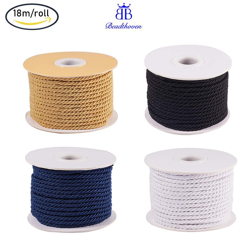 20m 3mm Twisted Cord Rope Nylon Twisted Cord Trim Thread String for ...