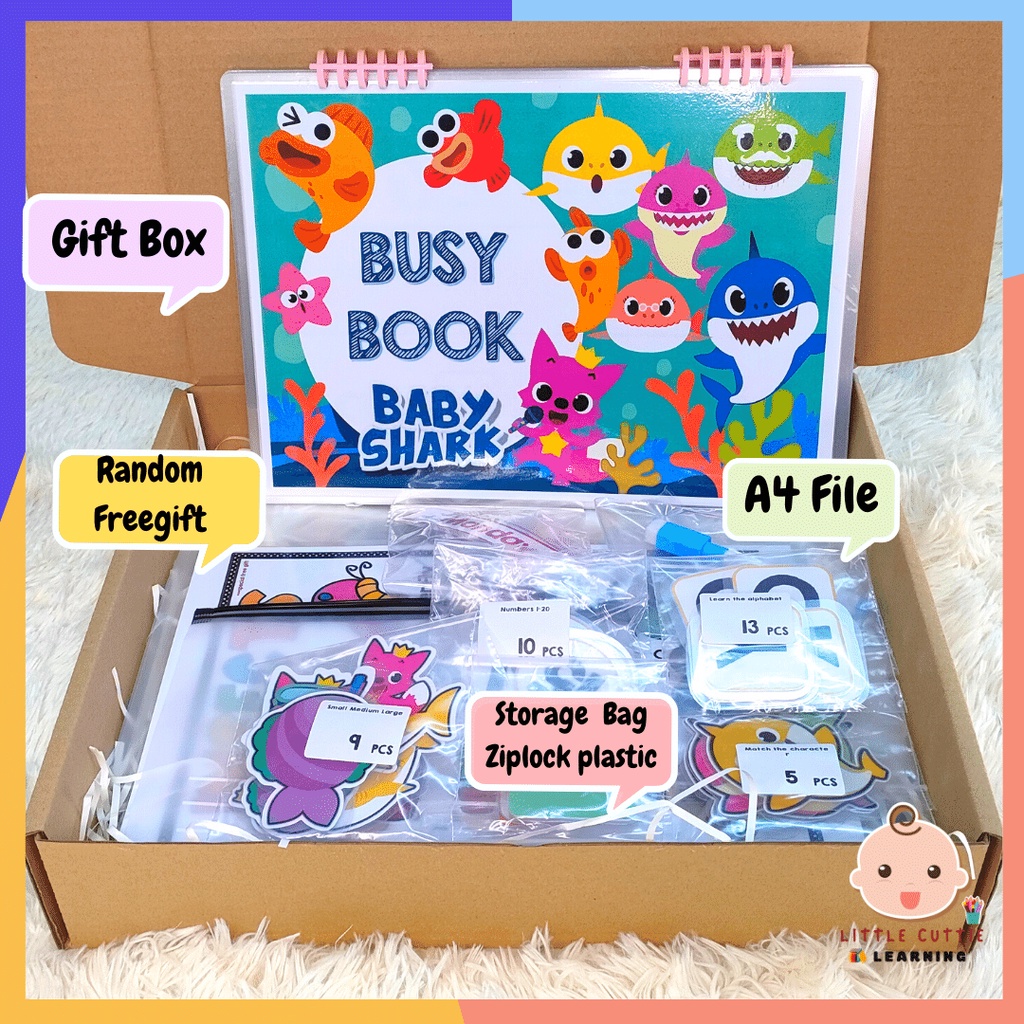 LITTLE CUTTIE Baby Shark Theme Montessori Toddler Early Learning Busy ...