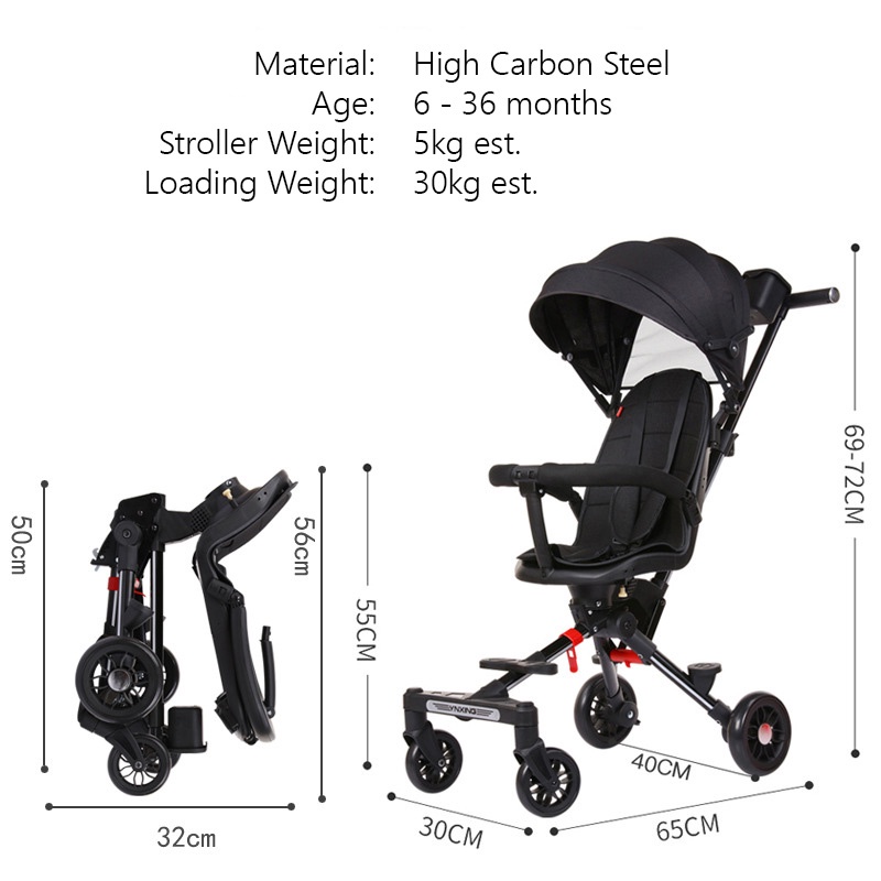 [iDS] 5kg Dual Direction Travel Stroller Baby Toddler Stroller Fully ...
