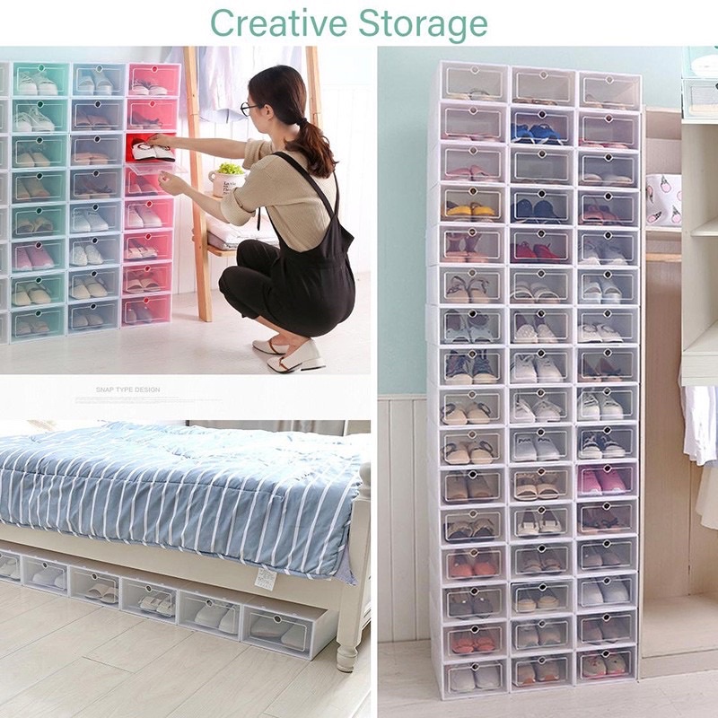 (SG)Stackable Shoes Box Shoe Rack Shoe Storage Cabinet Drawer Shelf ...