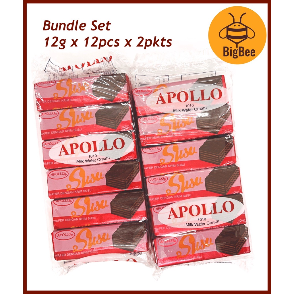 Apollo Wafer - 12g x 24pcs Milk Chocolate Wafer Cream / Milk Wafer ...