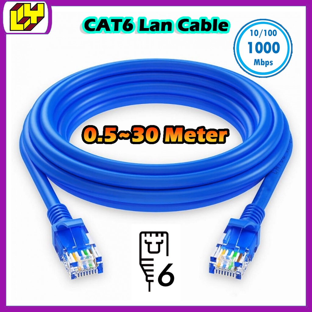 Lan Network Cable For Modem Router Tv Box 3m 5m 10m 20m 30m Cat6 Rj45 Gigabit Ethernet For Modem