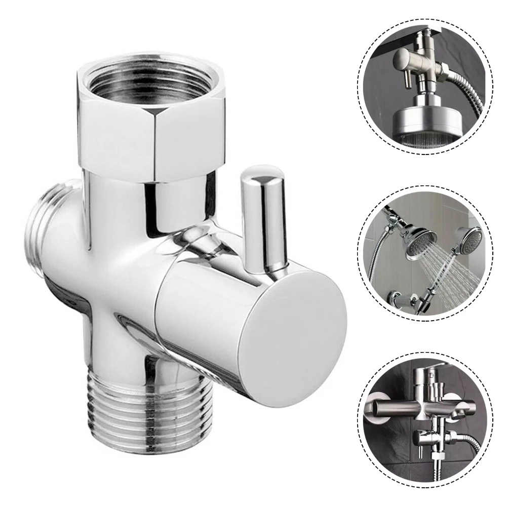 Three-way Water Diverter T-shaped Adapter Shower Diverters Connector ...
