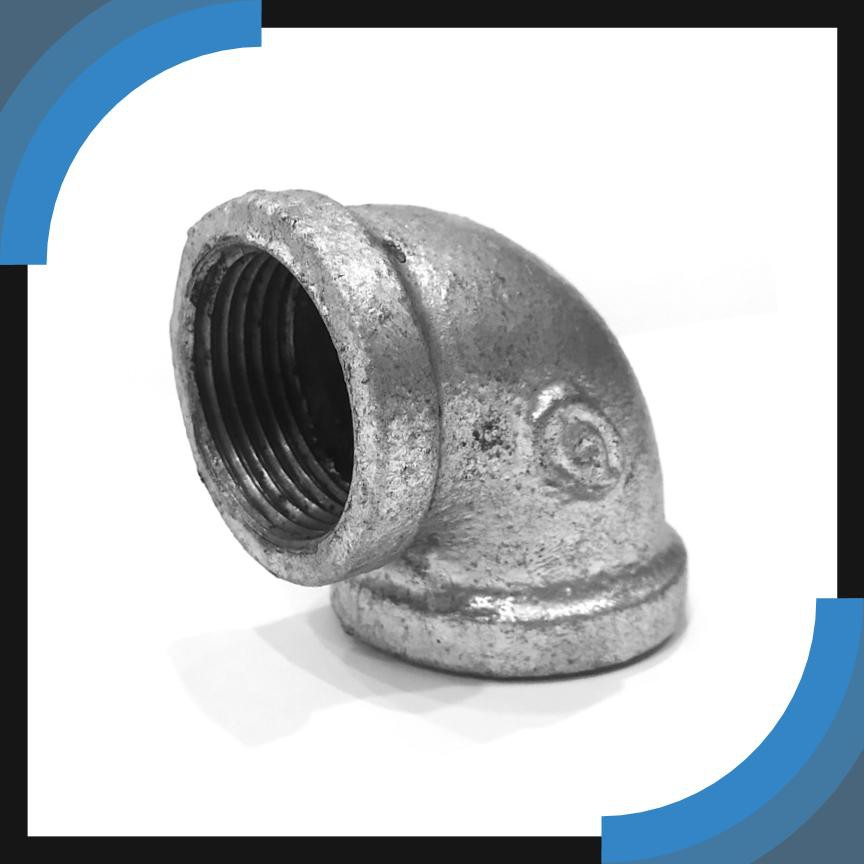 GI Equal Elbow 90 Galvanized Steel Piping Fitting Pipe Connector Paip ...