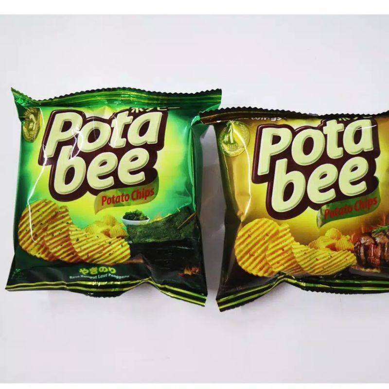 Potabee Potato Chips 15gr Beef Bbq Seaweed 5pcs | Shopee Singapore