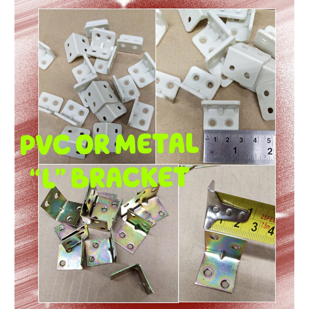 25mm x 25mm PVC OR METAL "L" Corner Bracket Fastener (2pcs) | Shopee ...