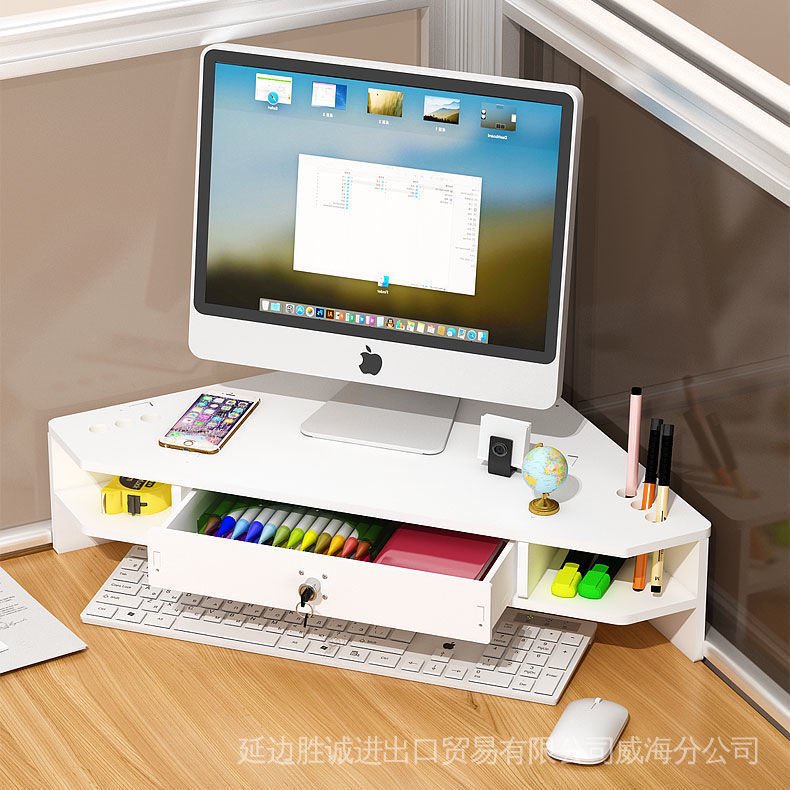 Display Elevated Rack Desktop Corner Corner Storage Rack Computer LCD ...