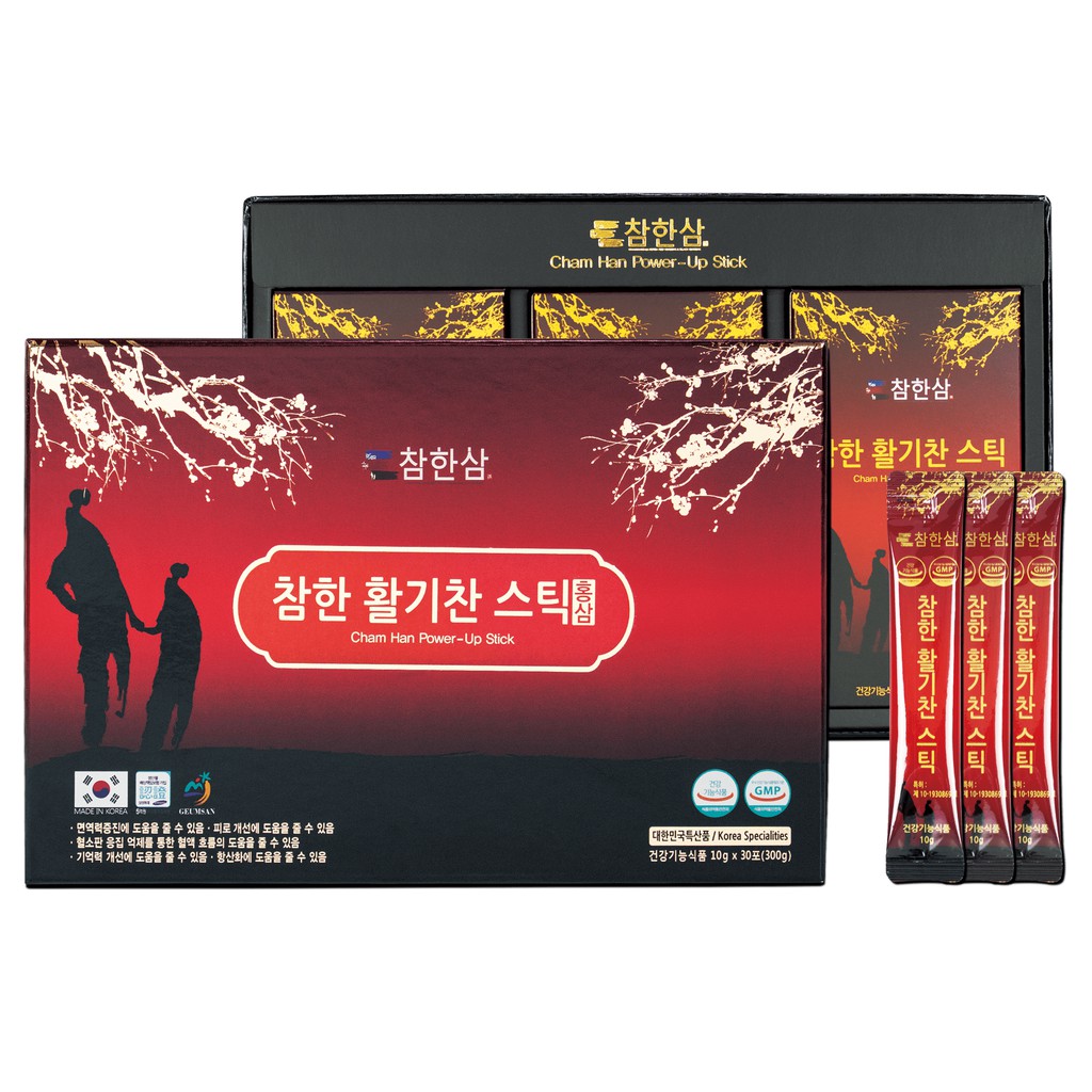 Cham Han Sam KOREAN RED GINSENG EXTRACT Power Up Stick 10ml x 30 ...