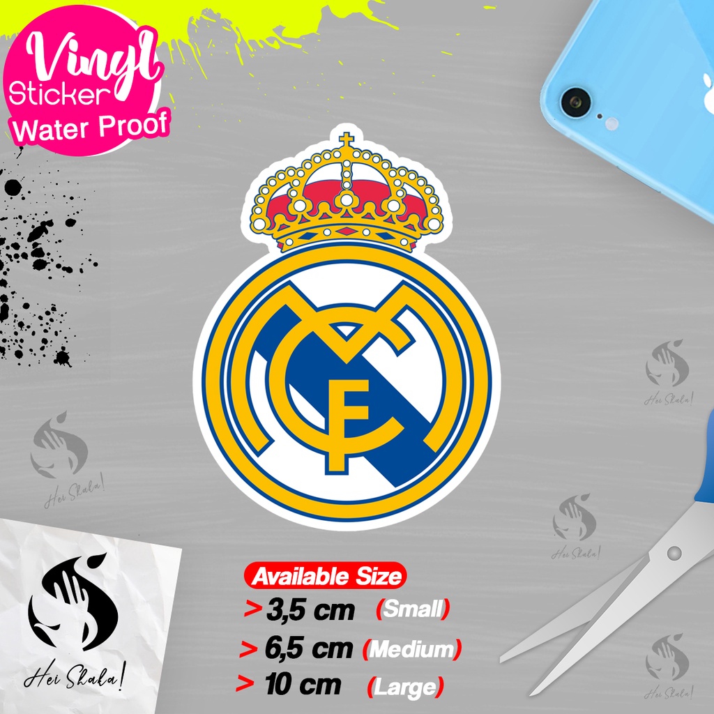 Real Madrid Football Club Spanish League Stickers, Single Logo Stickers ...