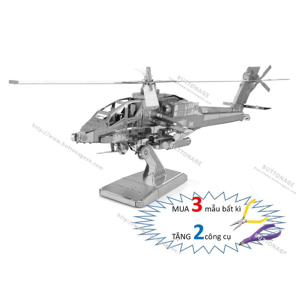 3d Metal Assembly Model of Attack Helicopter AH-64 - Apache | Shopee ...