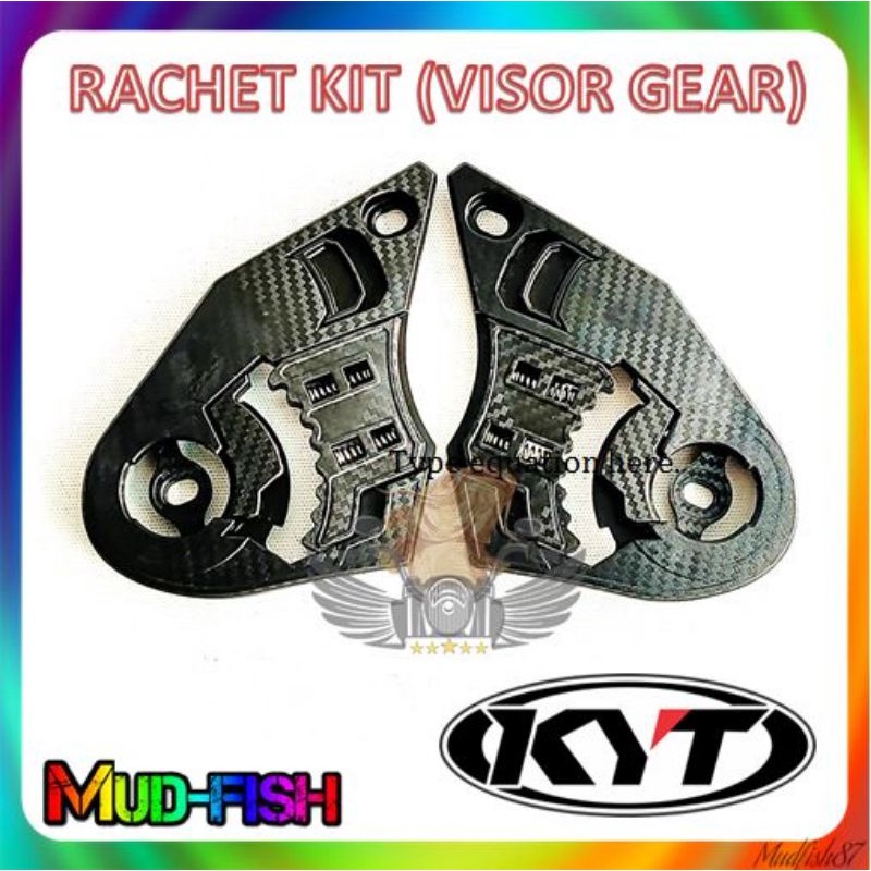 KYT Helmet RACHET SET KIT for VENOM, HELLCAT, NFJ, TT COURSE (VISOR ...