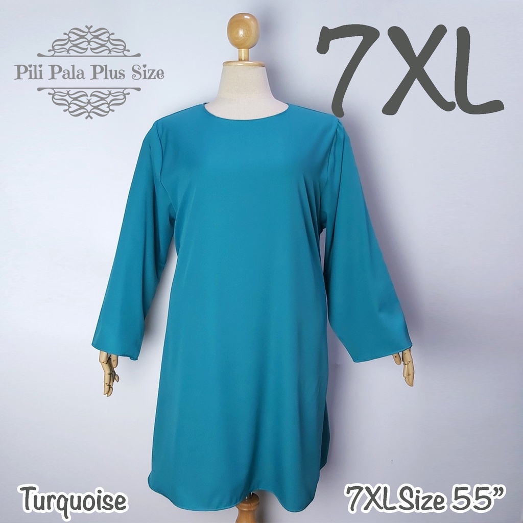 PILi PALA 7XL/55" Women Plain Long Sleeve Muslimah Kurung Top ...