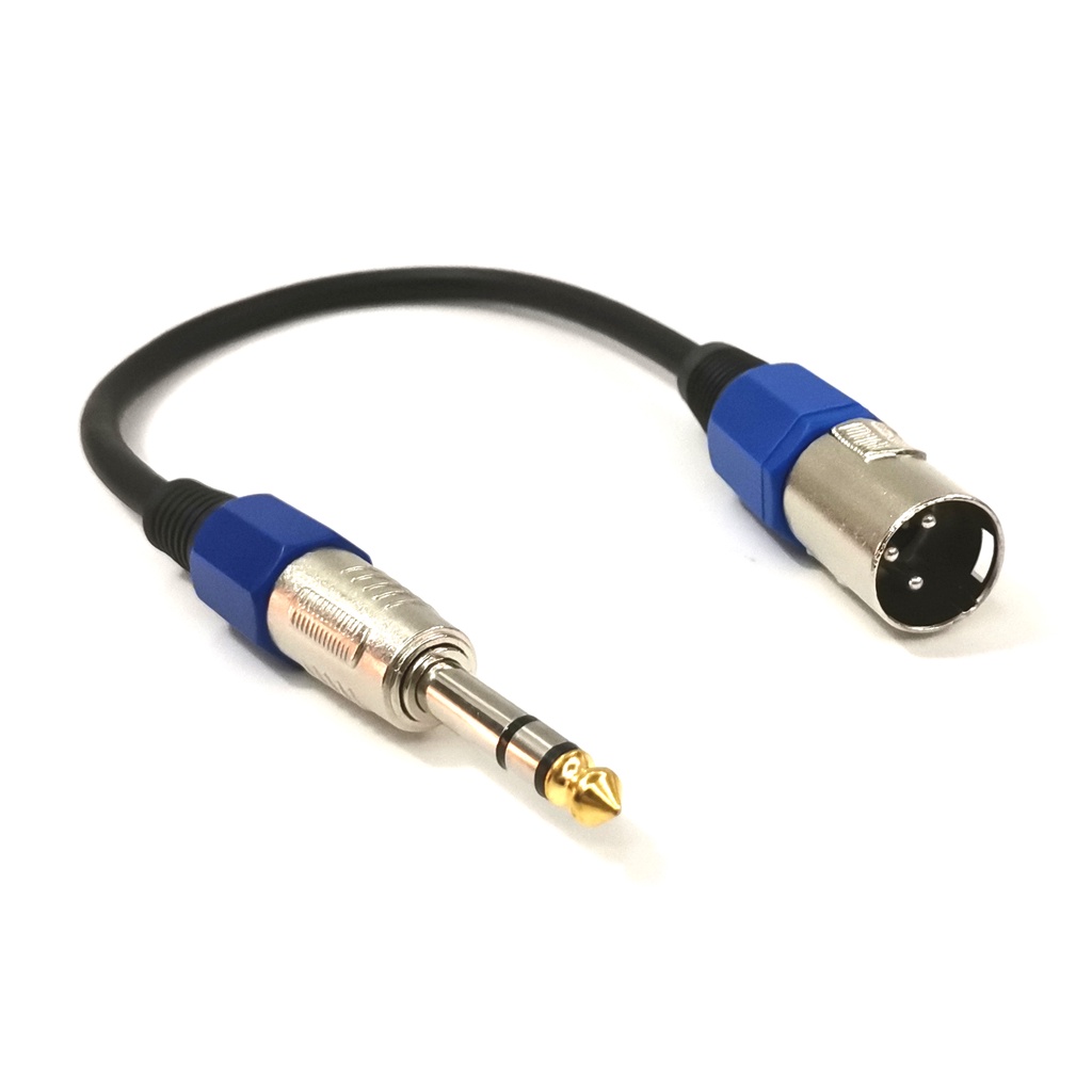 3 Pin XLR male to 1/4 inch 6.35mm Male connector Stereo Audio Aux Mixer ...