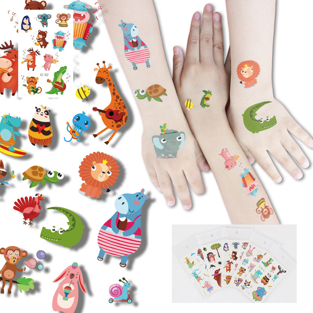 Fake Tattoo Stickers Cartoon Temporary Tattoo Kids Children Hands Arm ...