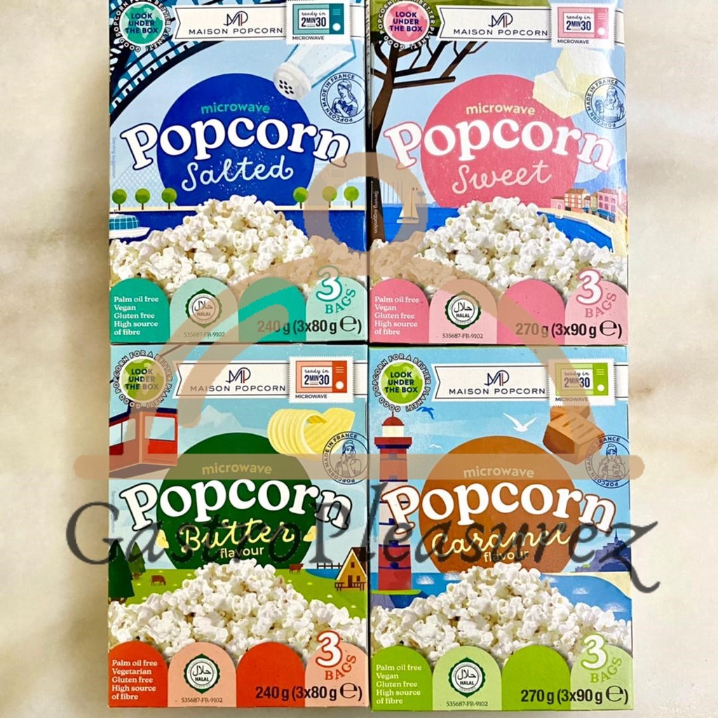 MAISON Popcorn | HALAL | Microwave Popcorn | Imported | France | Butter ...